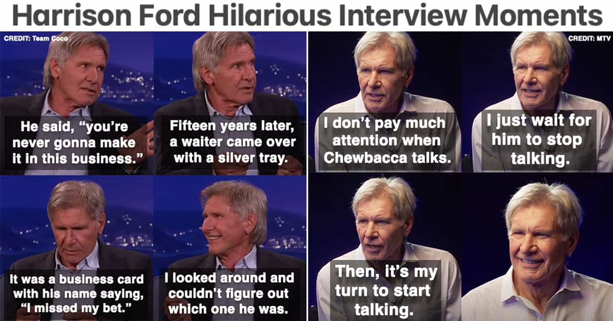 Harrison Ford's coolest interview moments