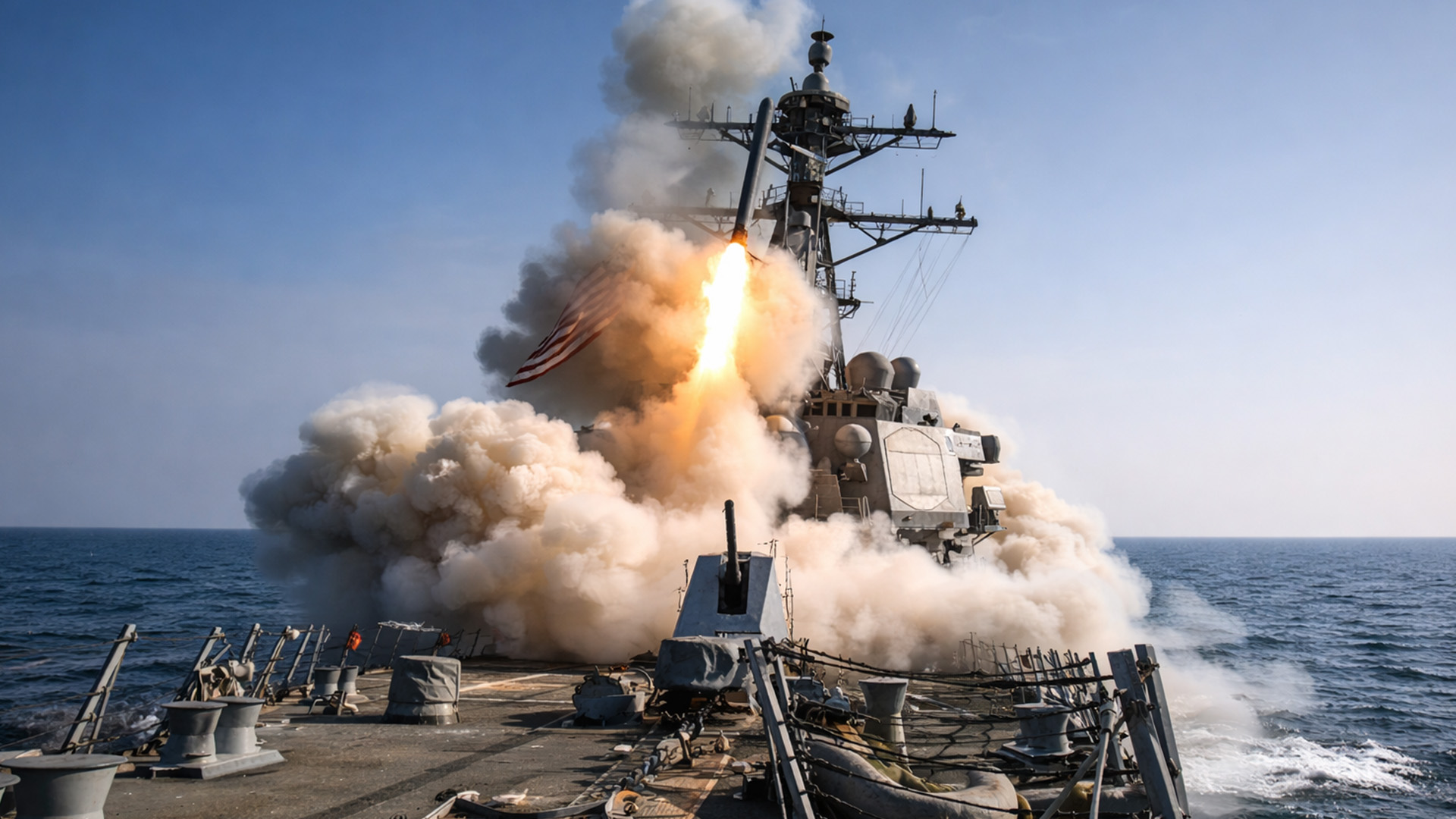 USS Spruance launches Tomahawk missile during Operation Epic Fury