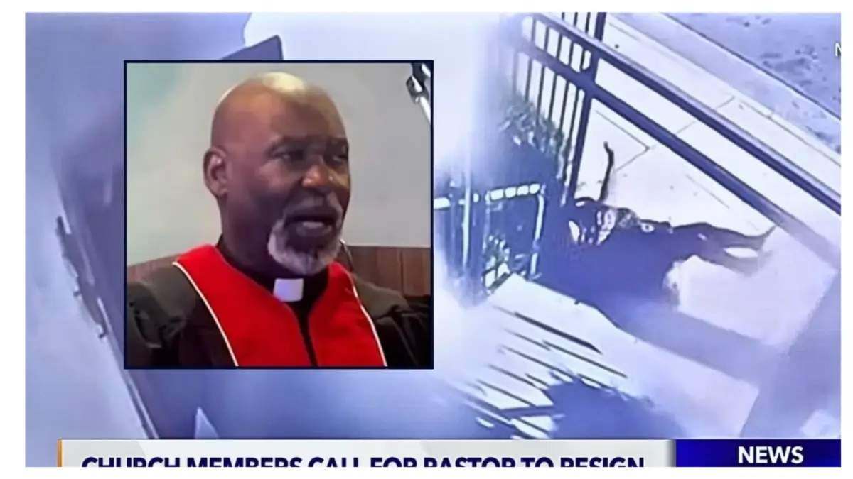 ‘That video is crazy’: Pastor caught shoving elderly woman down stairs ...