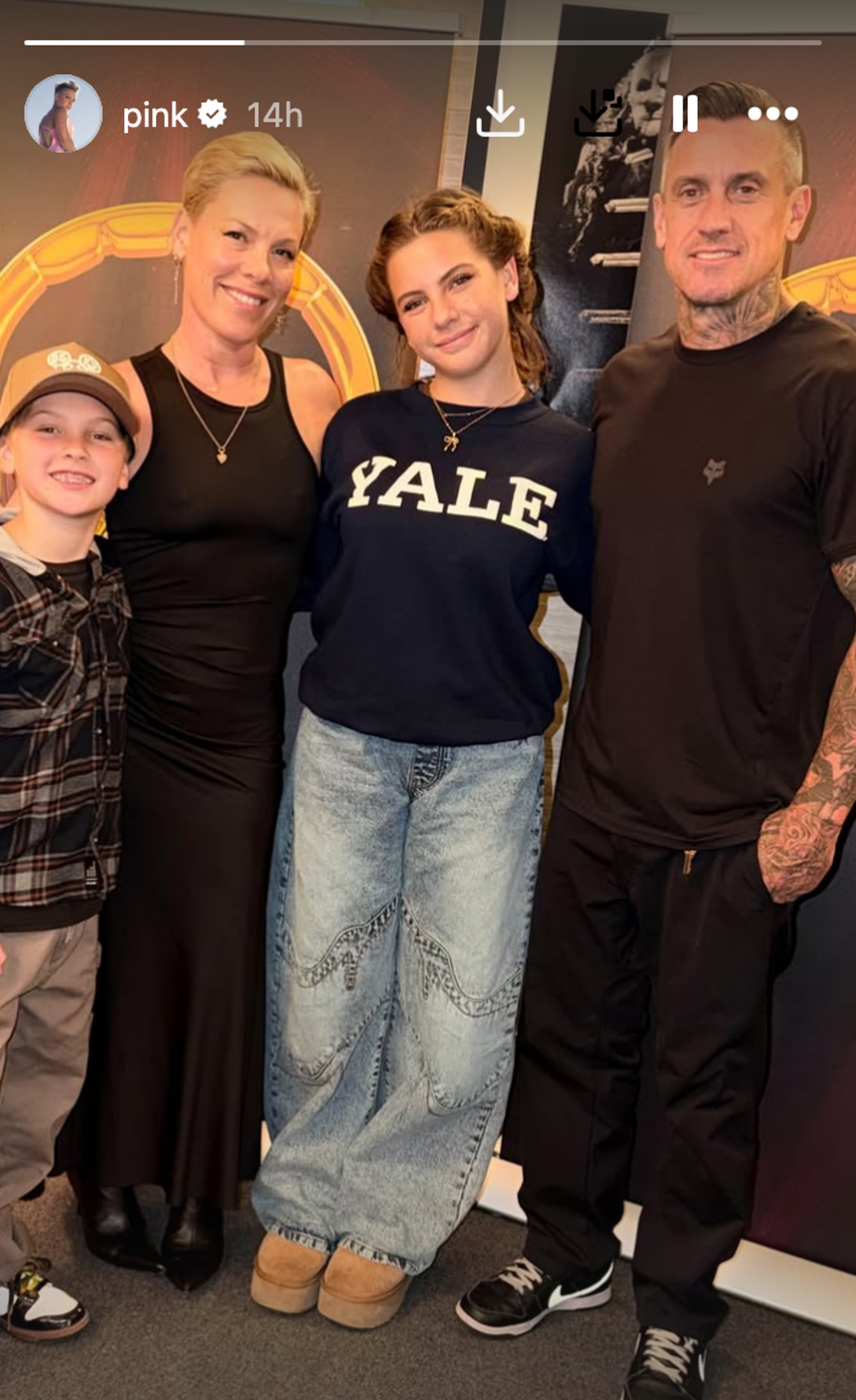 Pink shares sweet family photo with husband Carey Hart and kids after ...