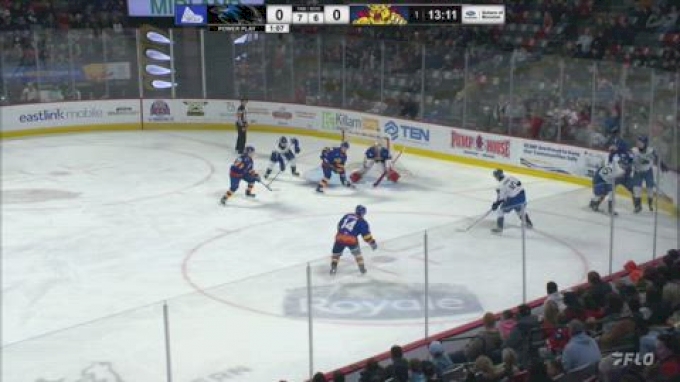 Zachary Morin fits puck into small space up top to give Saint John the lead