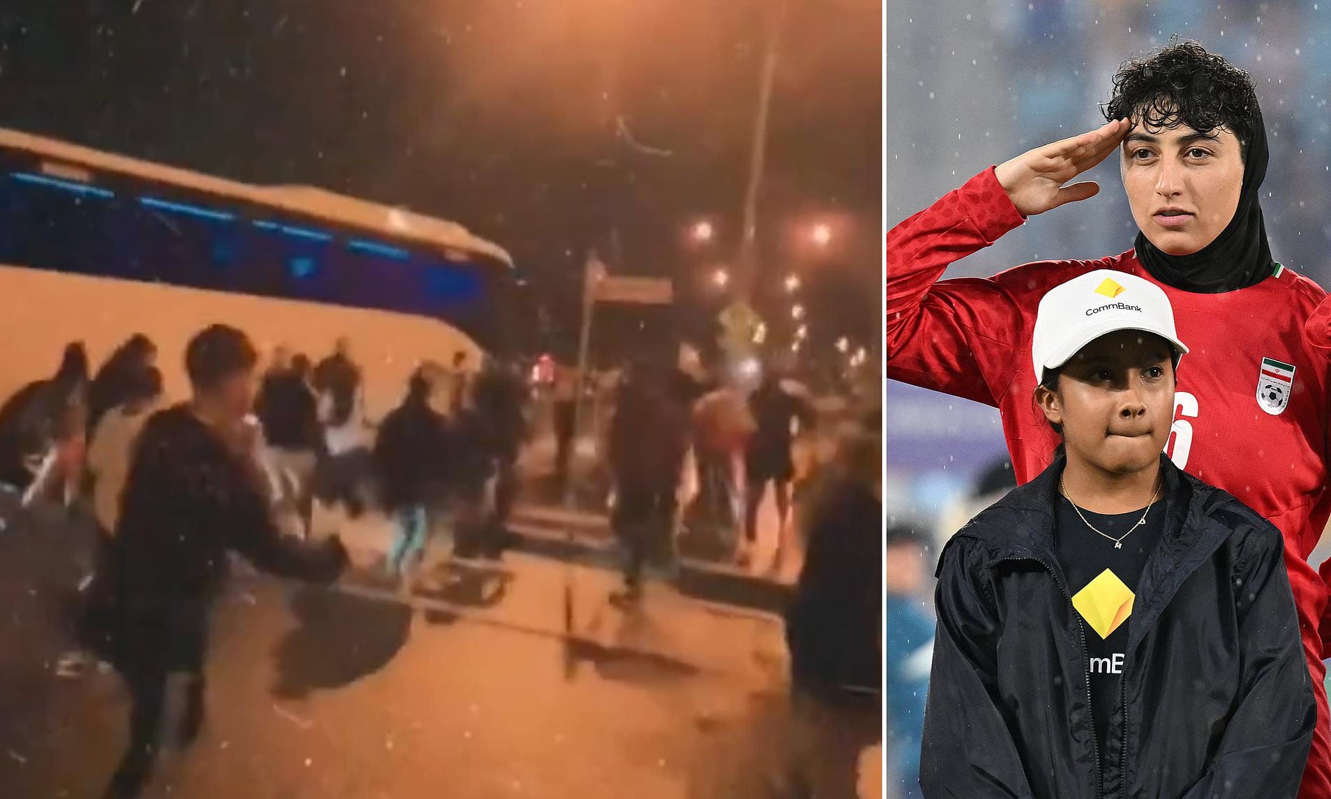 Iranian women's football team signal 'SOS' from bus taking them home ...