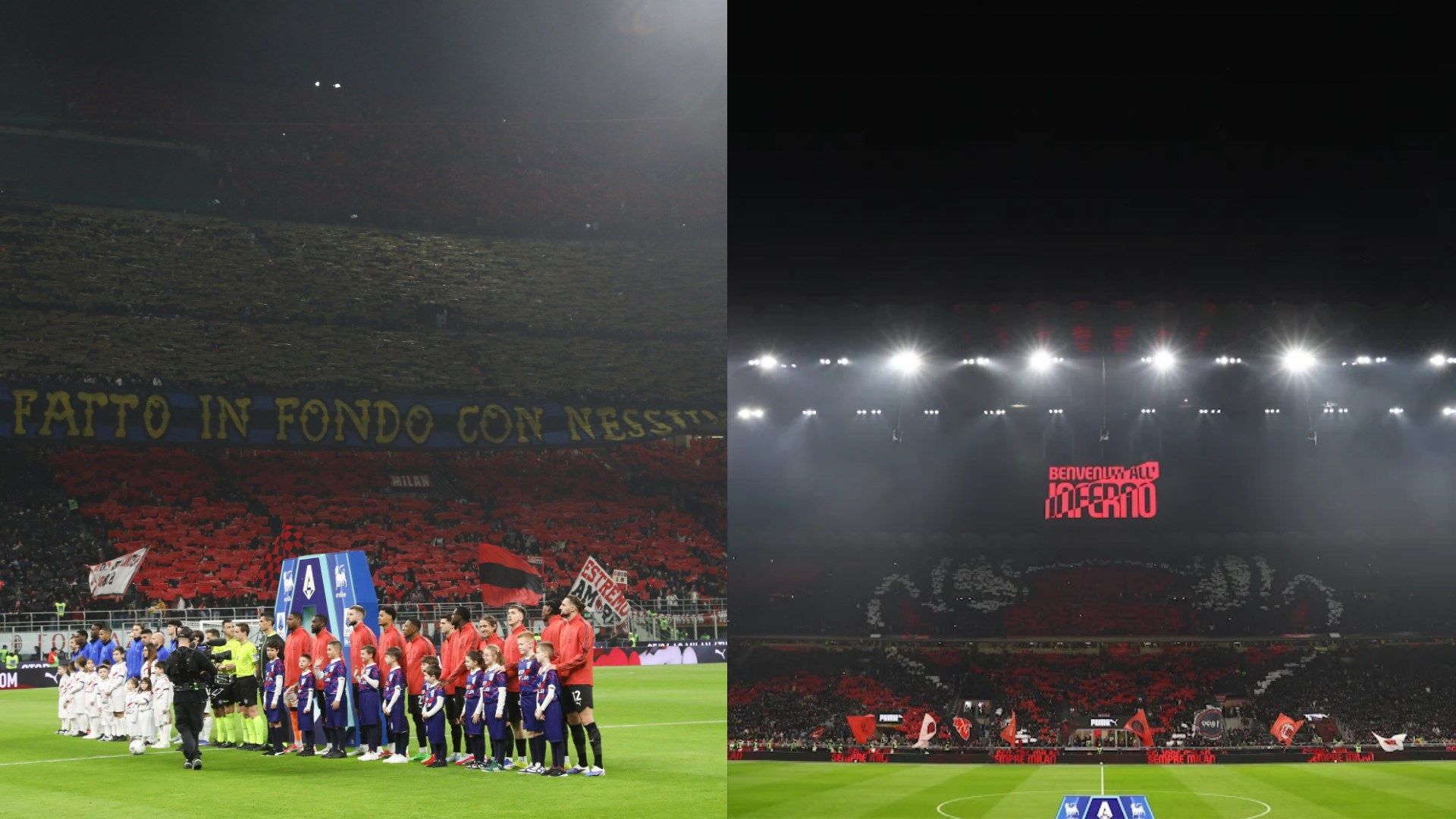 Le coreografie del derby Milan-Inter: la Curva Nord cita Vasco Rossi, i ...