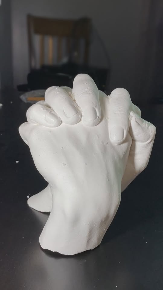 Couple’s hand casting kit creating a lasting memory together