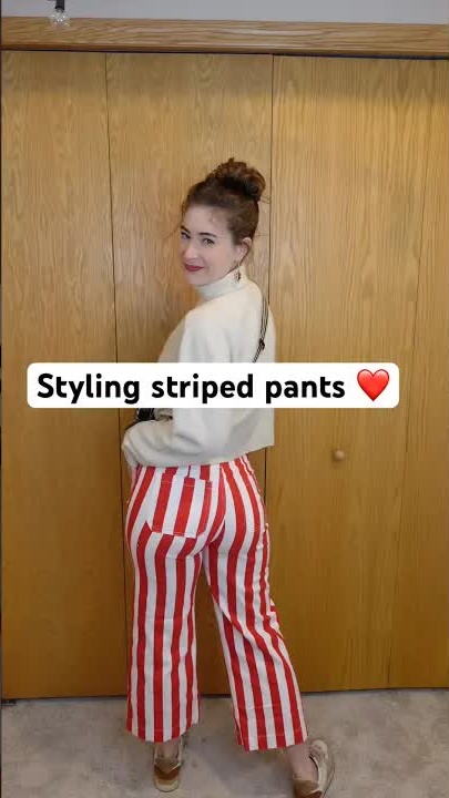 Styling red striped pants with a vintage twist!