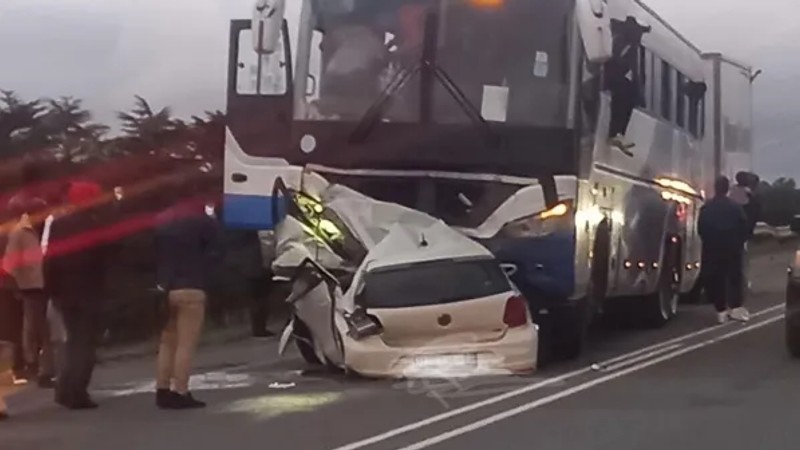 Tragic N6 crash claims five lives as VW Polo is trapped under bus