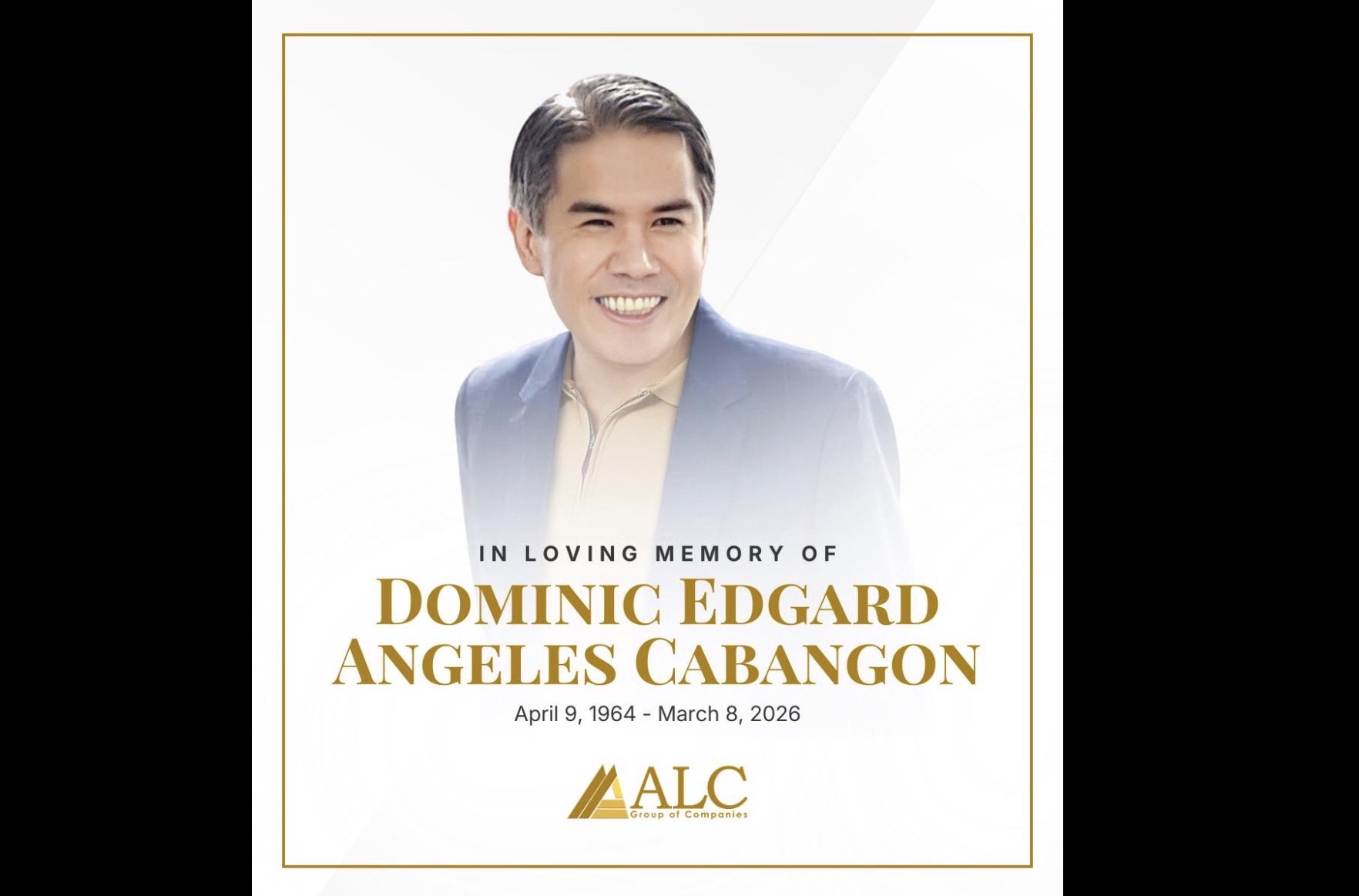 ALC Group chair Dominic Edgard Cabangon passes away