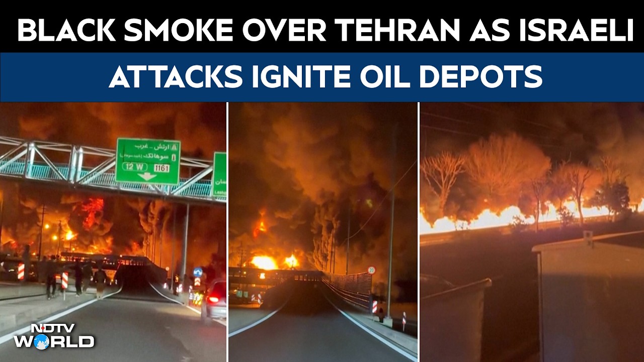 Israel attacks Tehran | Tehran skyline covered in smoke after oil ...