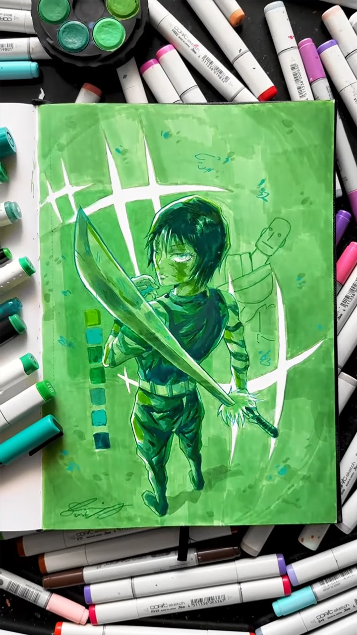 Drawing with identical colors from multiple marker brands