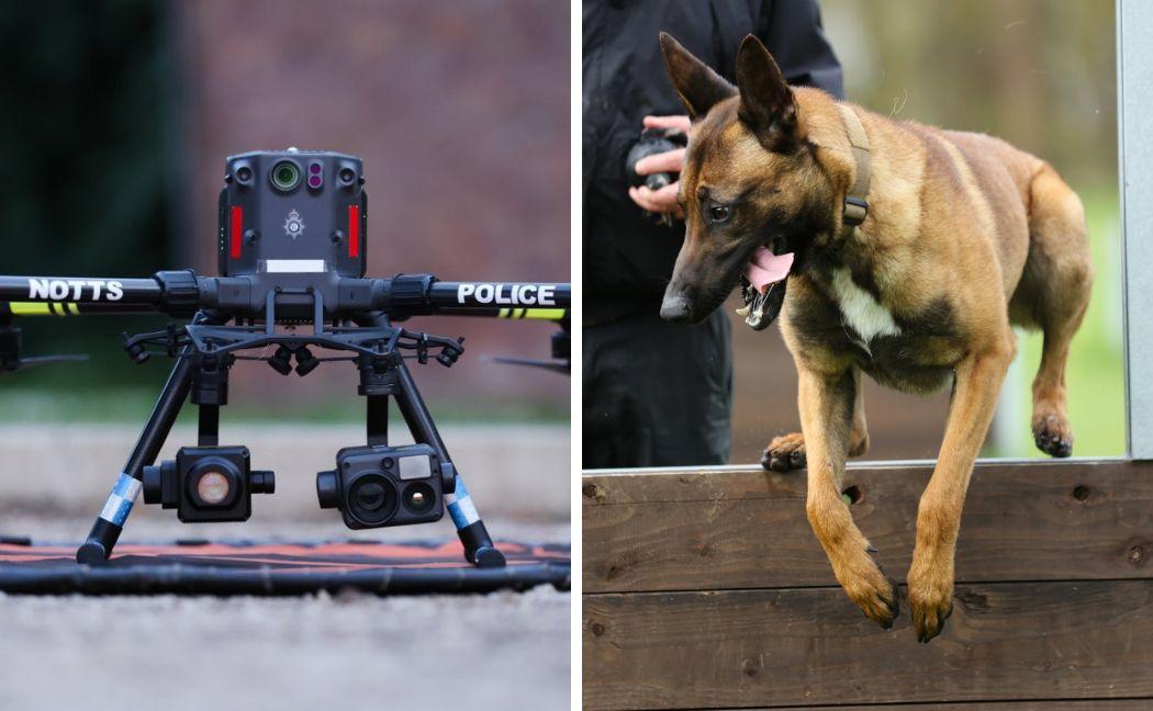 Suspect located at Sutton construction site by drone and dog