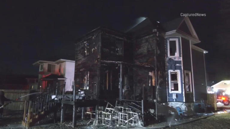 Fire Leaves House Charred In Maywood Illinois