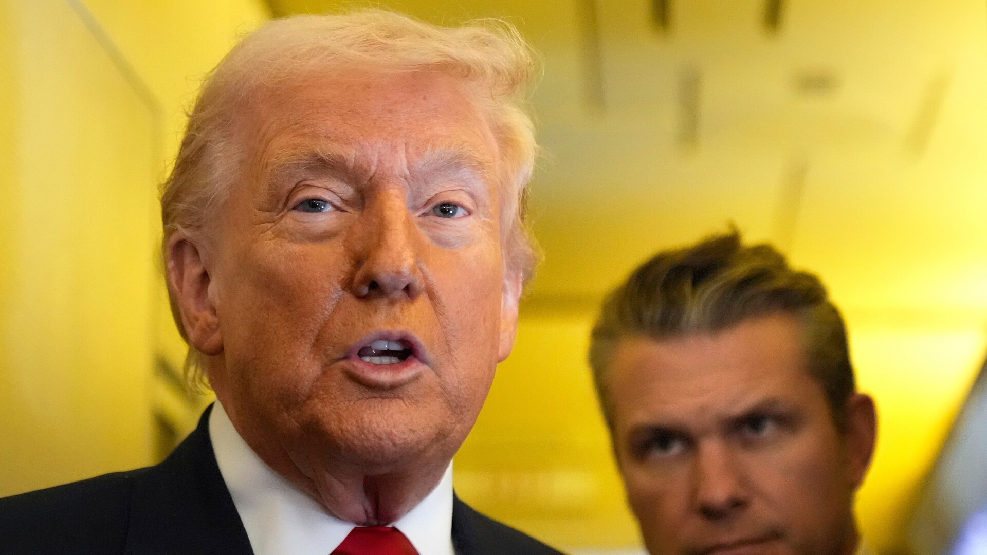 Trump erupts at journalist aboard Air Force One over question on Iran ...