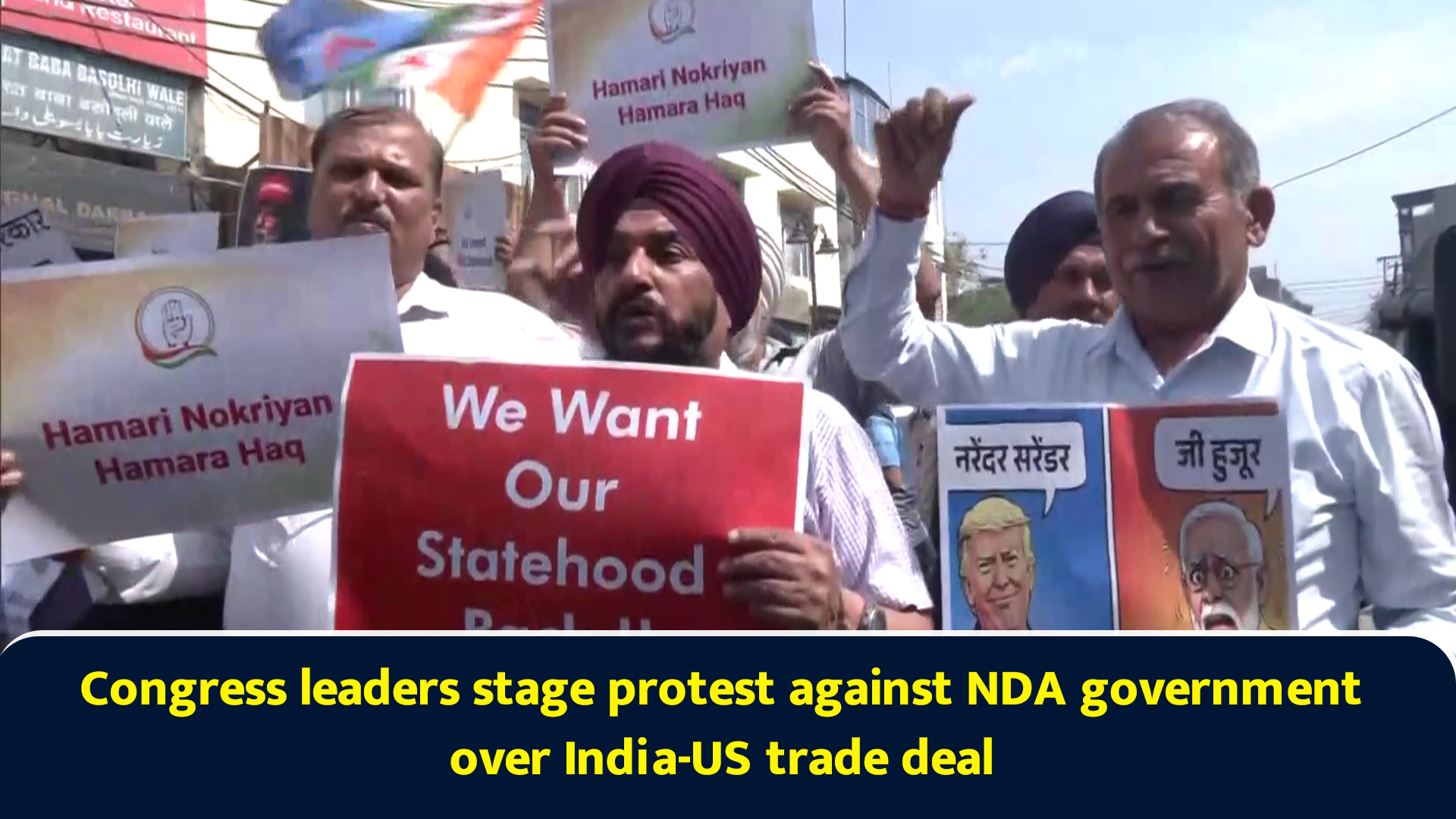 Congress leaders stage protest against NDA government over India-US ...