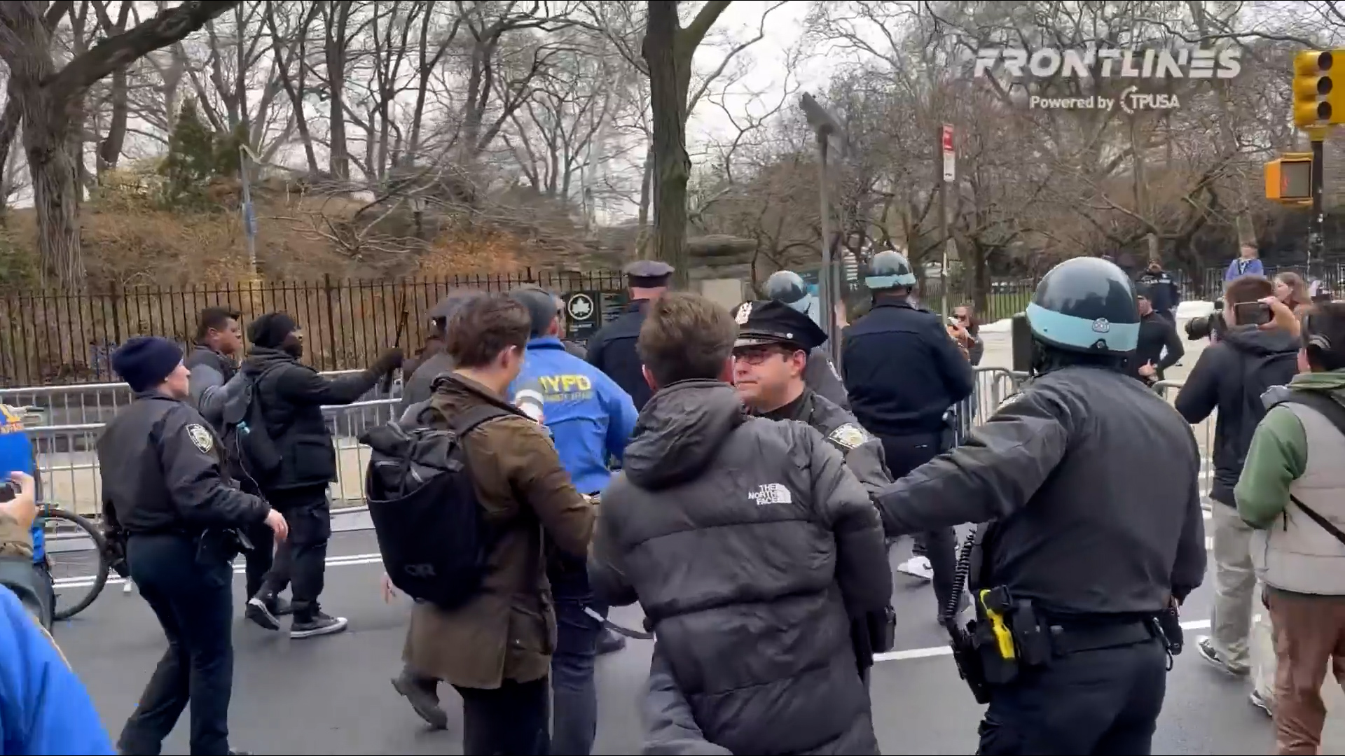 Counterprotesters throw explosive devices during anti-Islam ...