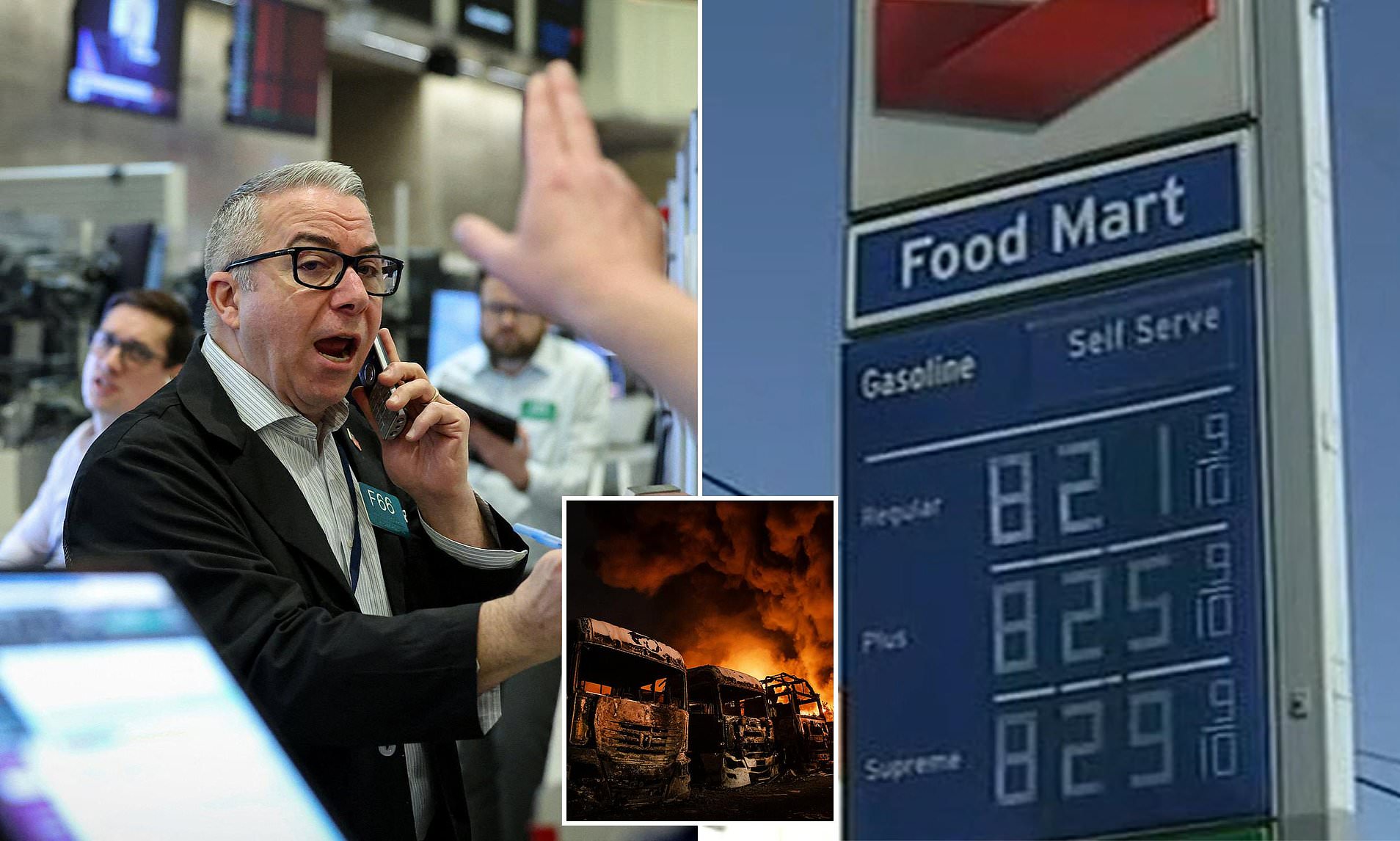 Stocks tumble as oil surges toward record highs and warnings grow of a ...