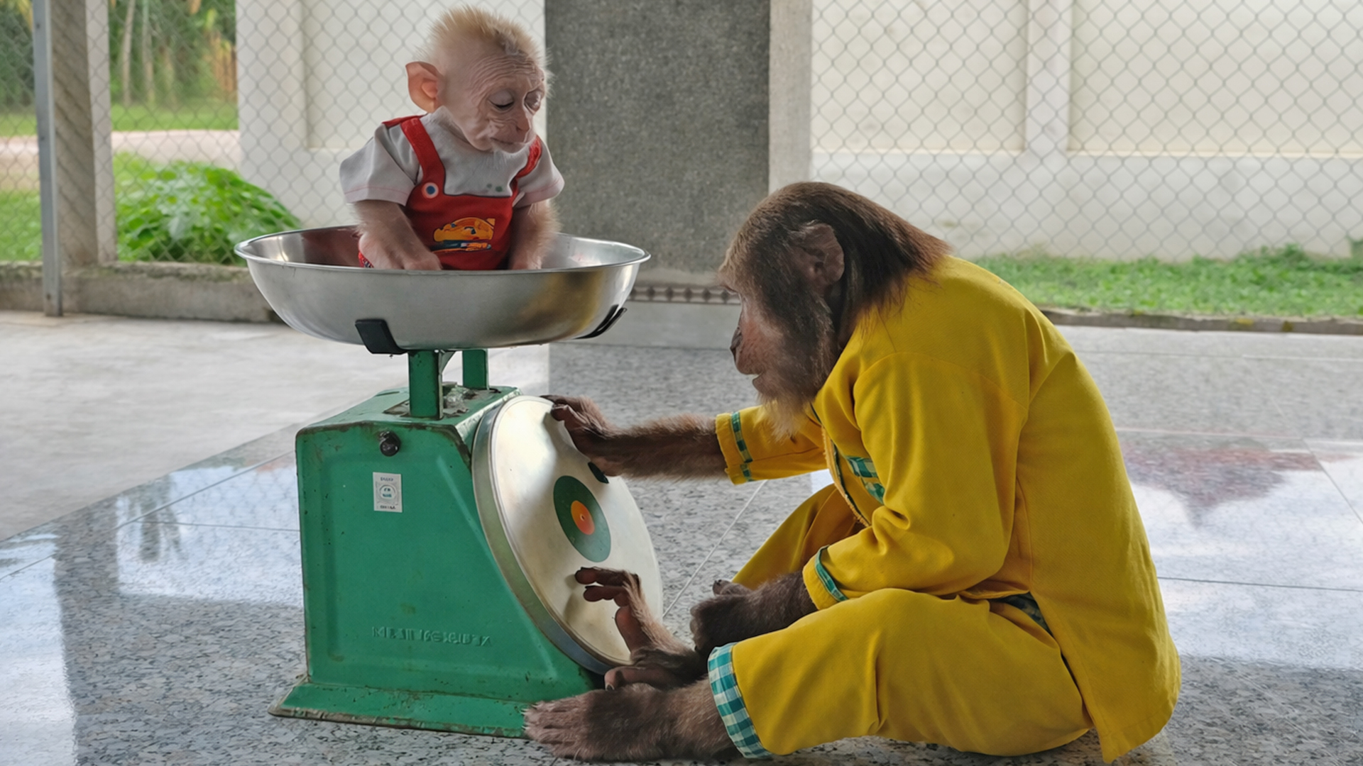 Cutis Checks Monkey Growth With A Scale