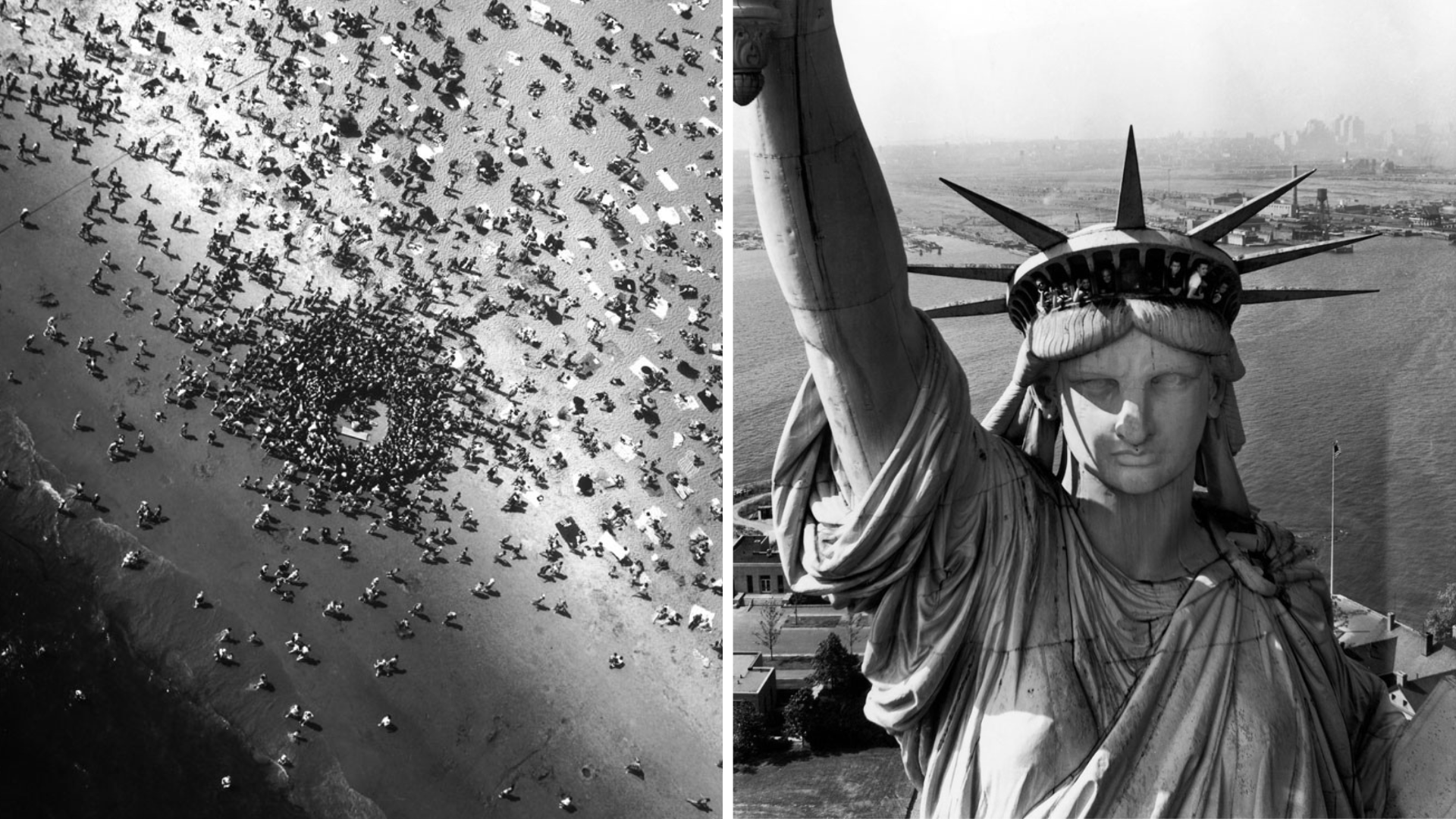 Photos of America as seen from above in 1952