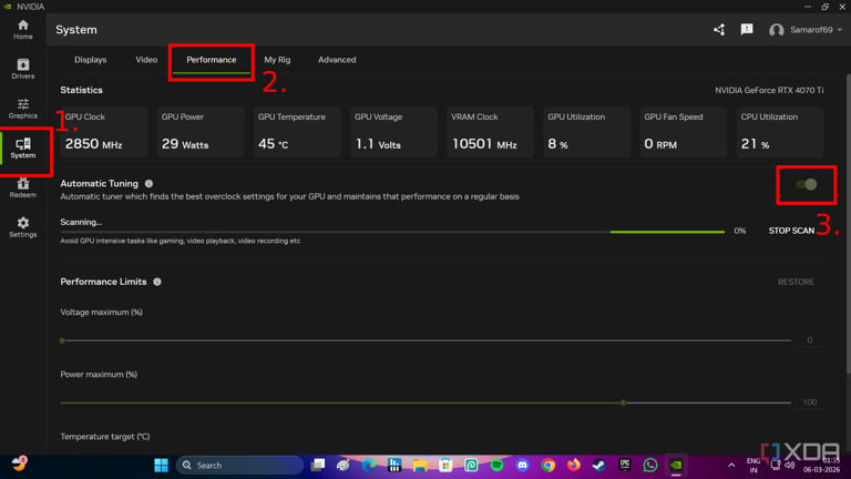 I let the NVIDIA app overclock my GPU, and it left me impressed