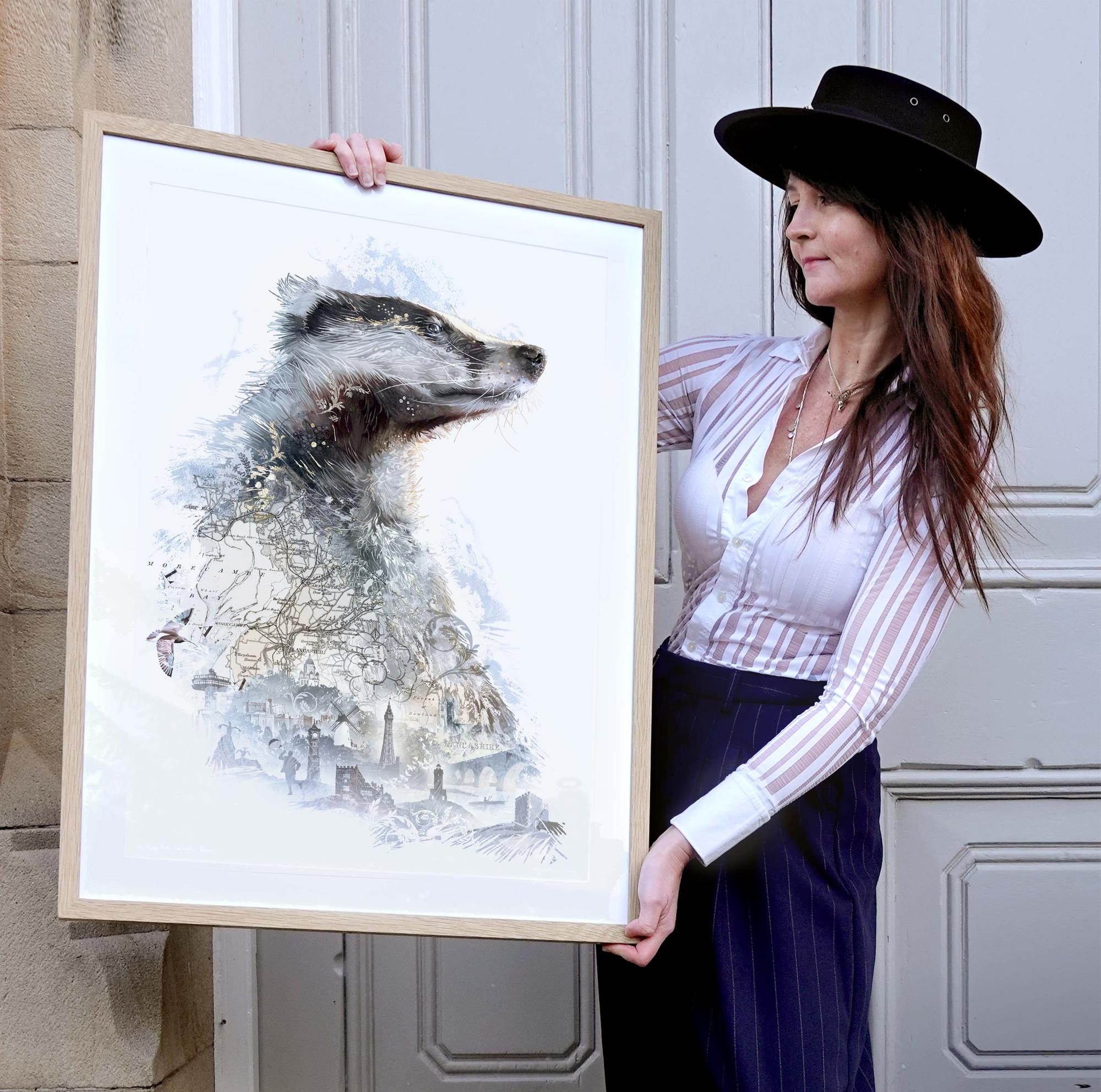 Lancashire artist Sandy Gardner's gilded 'Lancashire Badger' headlines ...