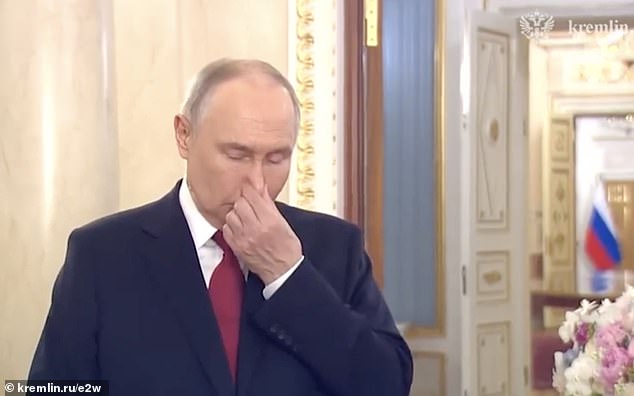 Putin suffers coughing fit while recording TV message - with footage ...