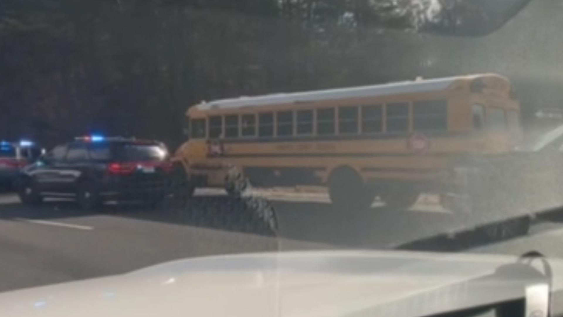 Forsyth County school bus crash scene