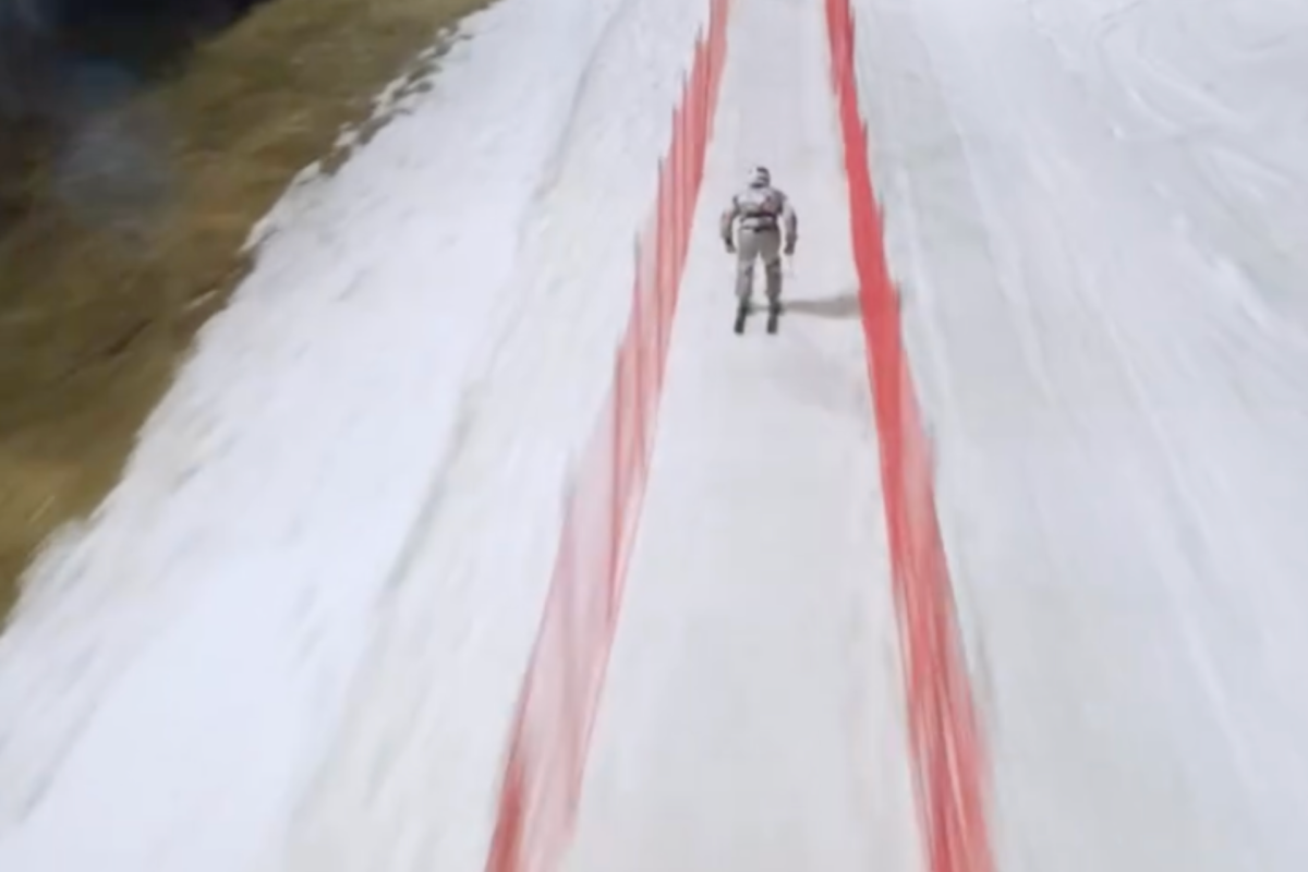 Zero margin for error: Skier blazes down world's narrowest ski slope ...