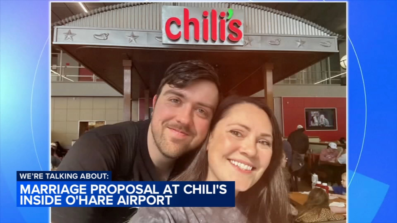 Chili's offers to pay for couple's honeymoon after viral O'Hare engagement