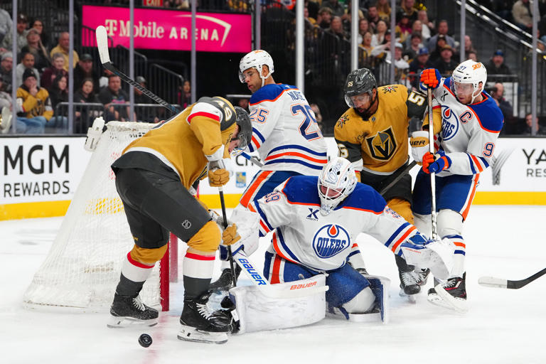 Oilers gut out massive 4-2 win over Golden Knights to kick off road ...