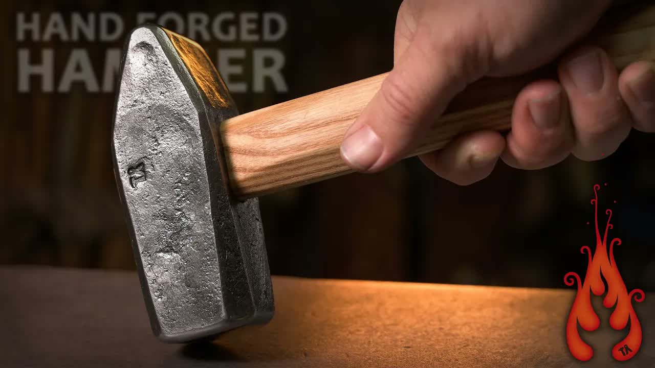 Making a forging hammer from scratch, by hand (complete process)