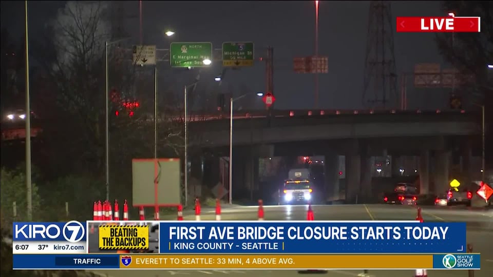 Video: Closures on First Ave bridge in Seattle start Monday