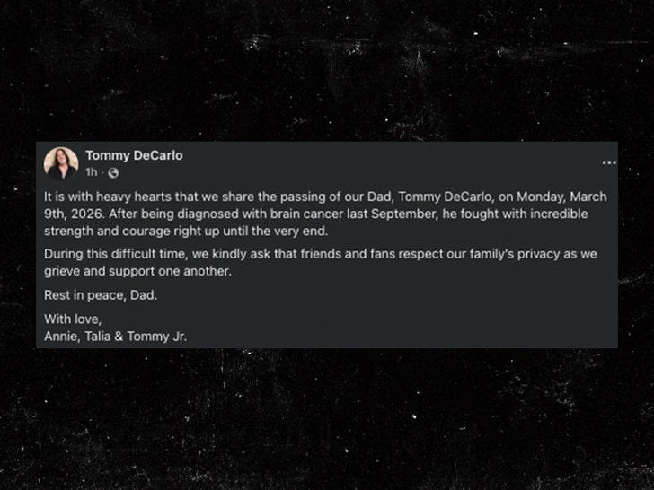 Boston singer Tommy DeCarlo dead at 60