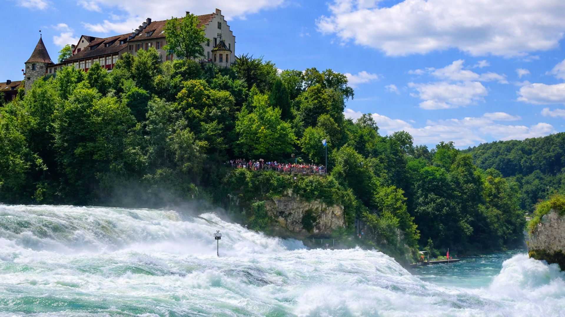 Cataratas del Rin en Suiza: Maravilla natural escénica (4K)