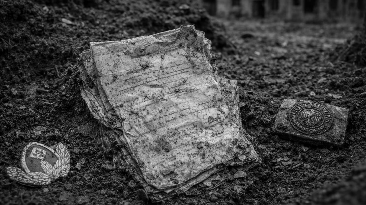 Watch abandoned WW2 barracks give up the German war papers left behind
