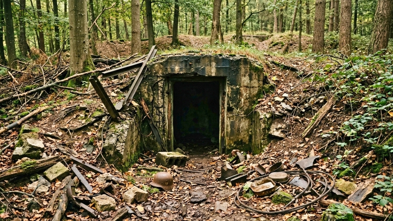 Watch an abandoned Westwall camp expose bunkers, dog tags, and the ...