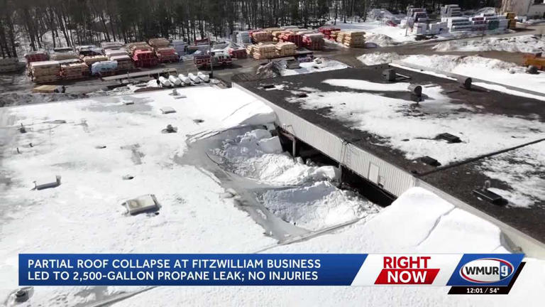 Roof collapse leads to propane leak at Fitzwilliam business