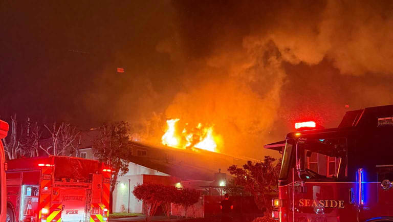 Three-alarm Monterey apartment fire displaces 86, sends 8 to hospital