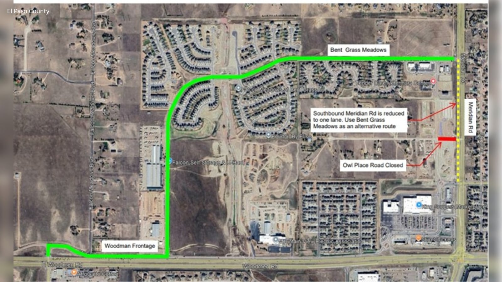 Construction crews to close lane on Meridian Drive for road repairs