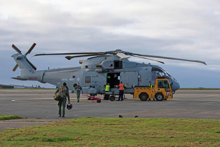 Royal Navy commander says Culdrose helicopter will protect UK nationals
