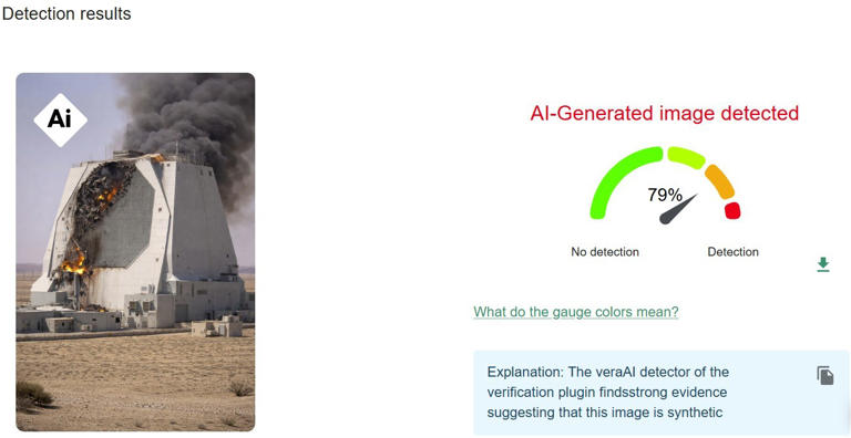 Image of US radar destroyed by Iran in Qatar is AI-generated