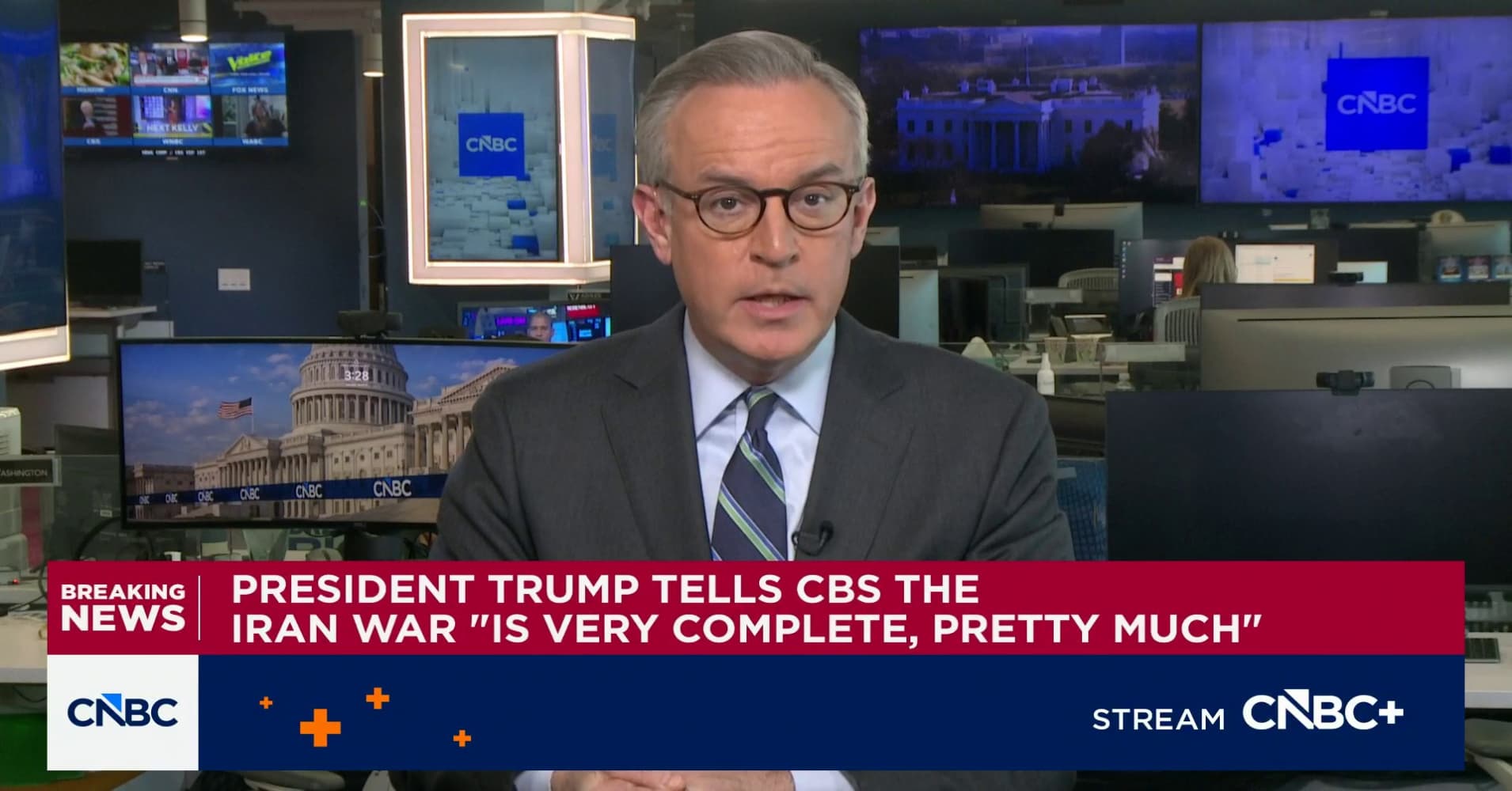 Trump tells CBS the Iran war is very complete, pretty much