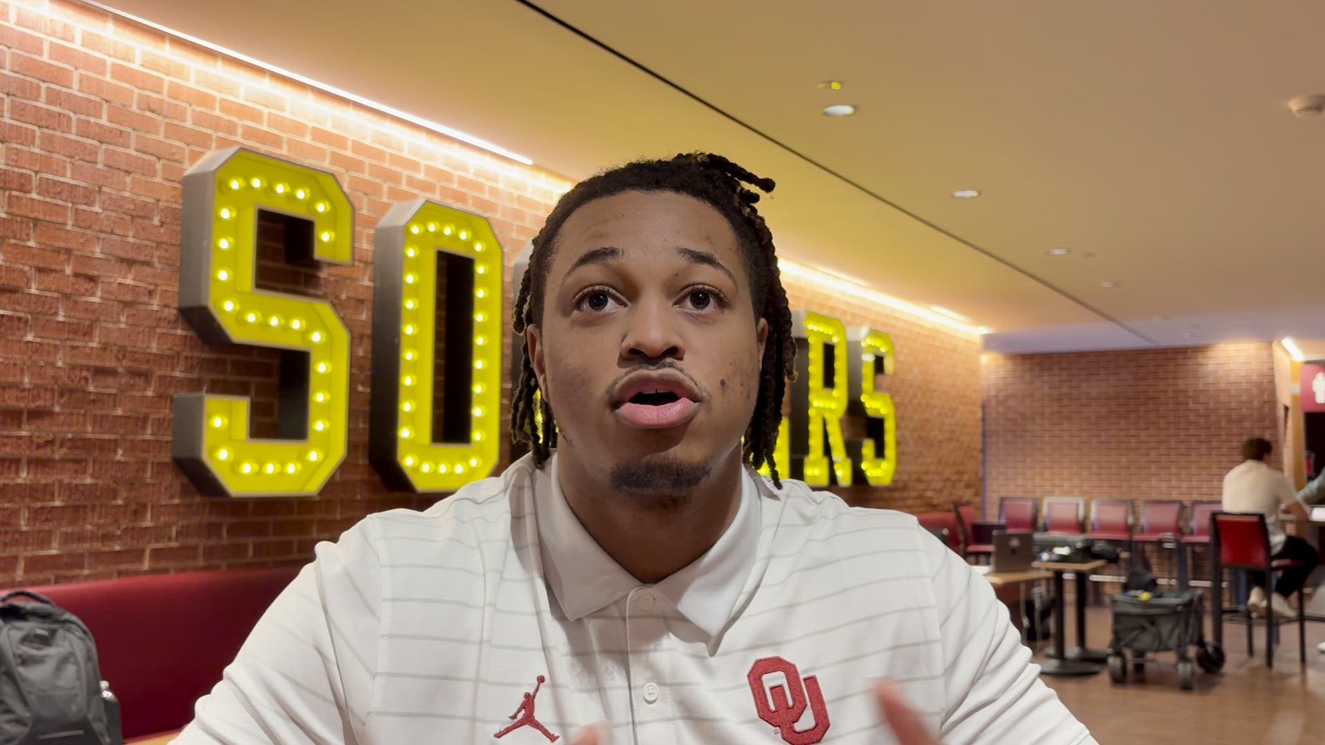 Oklahoma RB Ben McCreary speaks at 2026 spring media day