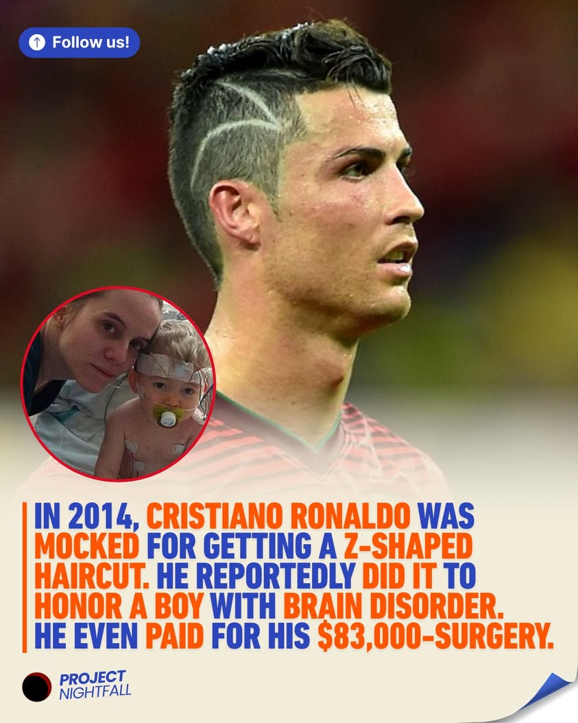 The secret scar: Ronaldo's zigzag haircut saved a dying boy