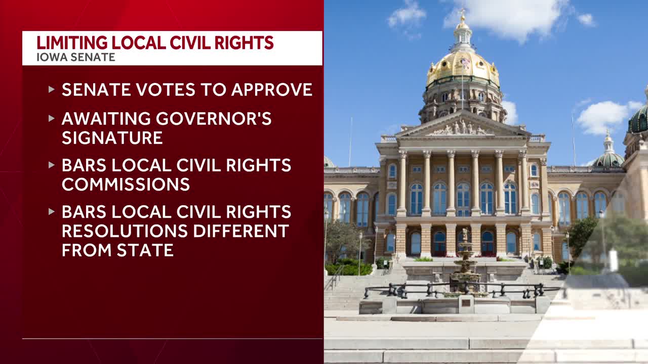 Iowa Senate passes bill limiting local civil rights commissions, bill ...
