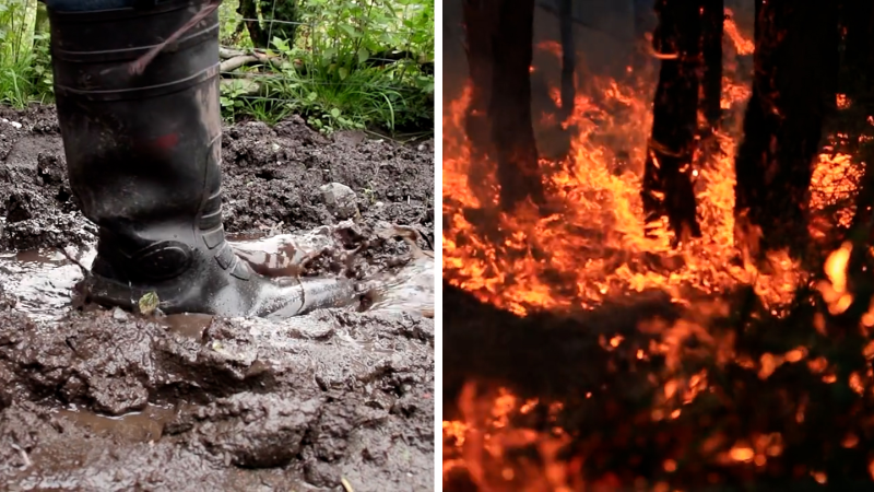 How is it both mud and wildfire season in the Northeast?