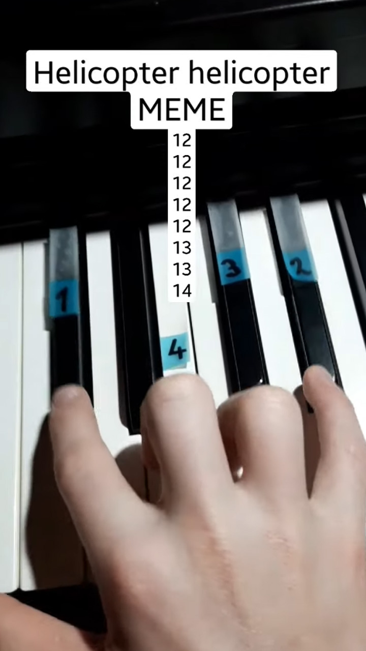 Play helicopter helicopter meme on piano with easy and fun tutorial