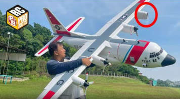 Epic DIY C-130 Hercules RC plane – 3-engine flying test & performance ...