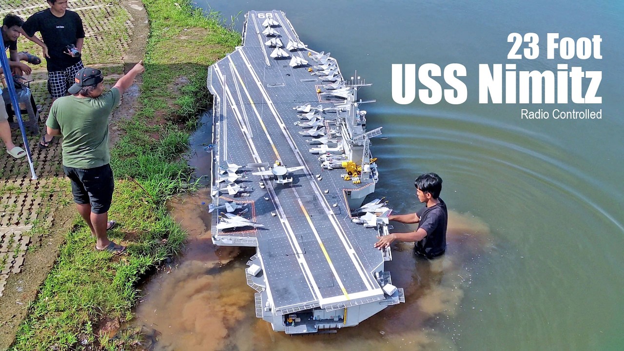 Building a 23-foot USS Nimitz model – 32 planes & working catapult