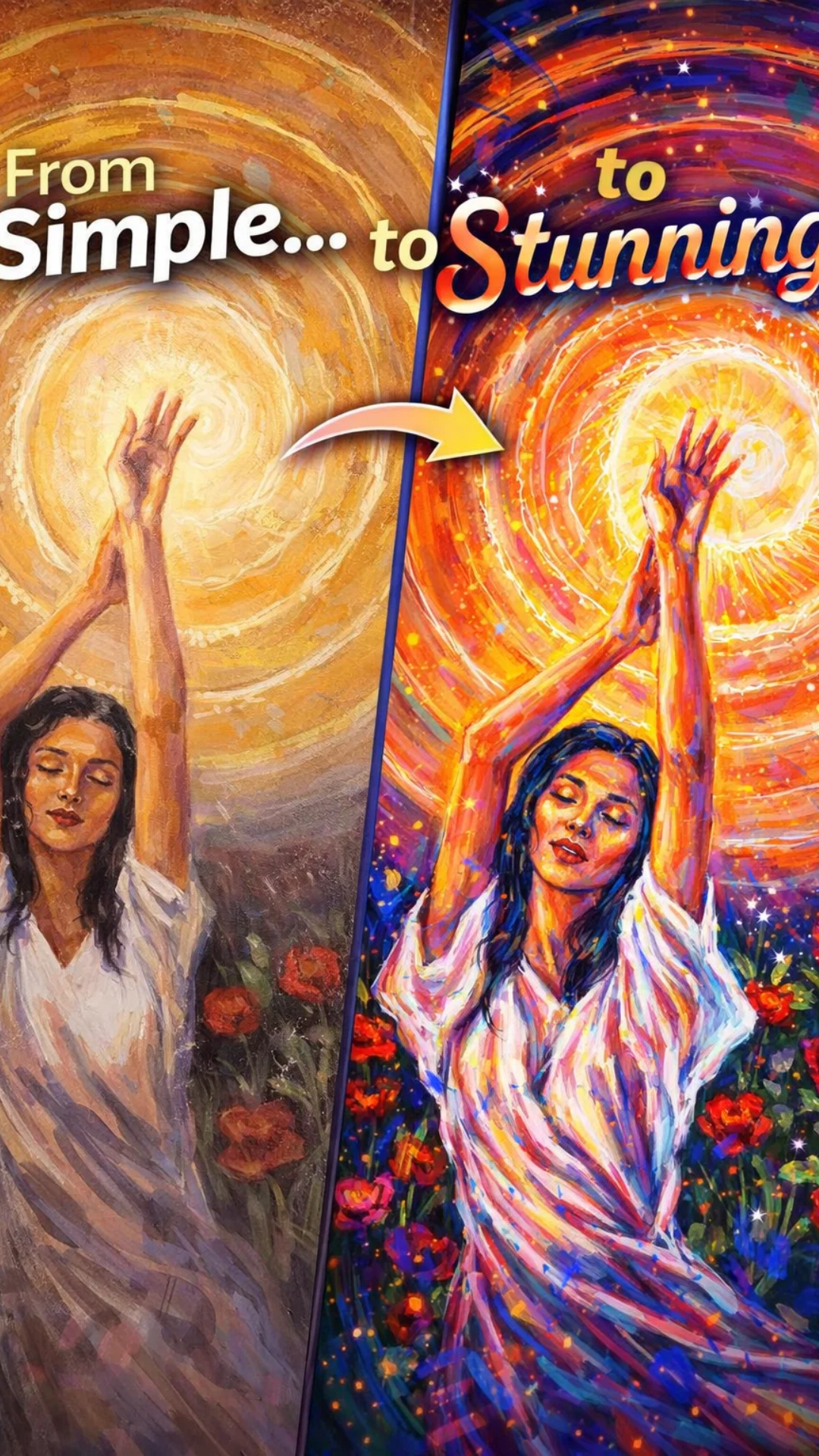 This simple sketch turned into beautiful art in the most unexpected way