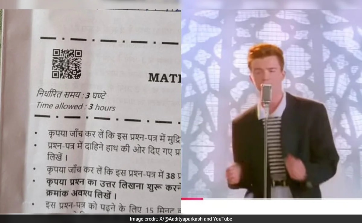 CBSE Class 12 maths paper QR code leads to rickroll, sparks social ...