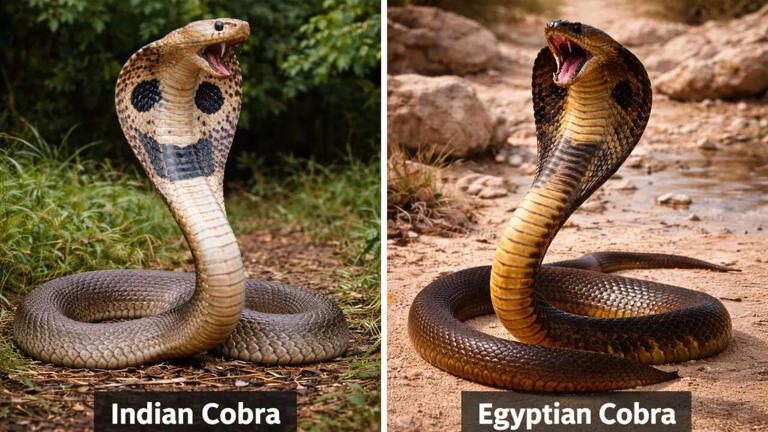Indian cobra vs Egyptian cobra: How these two venomous snakes differ in ...